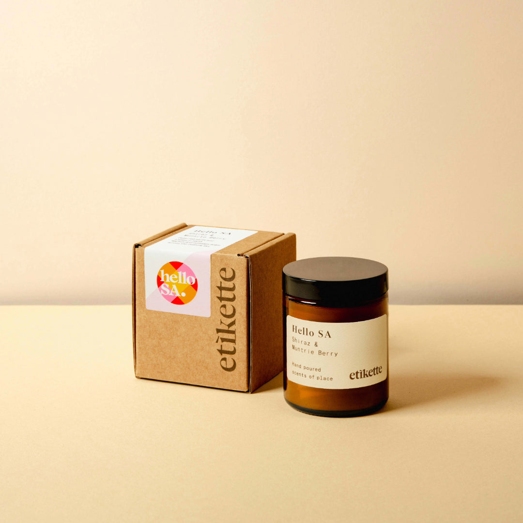 'Hello SA' x Etikette | Hand poured Soy Wax Candle in Shiraz & Muntrie ...